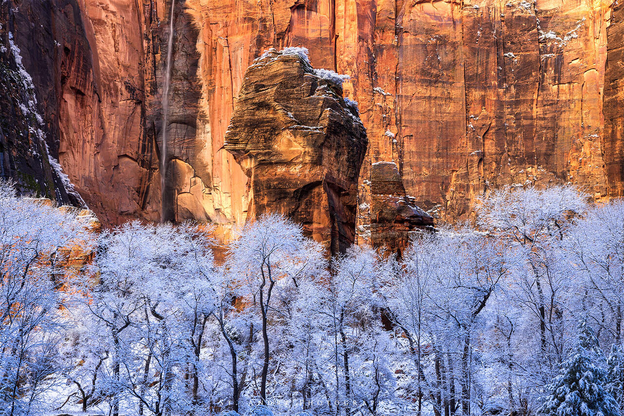 Temple of Sinawava in Snow | Zion National Park, Utah | Nathan St ...
